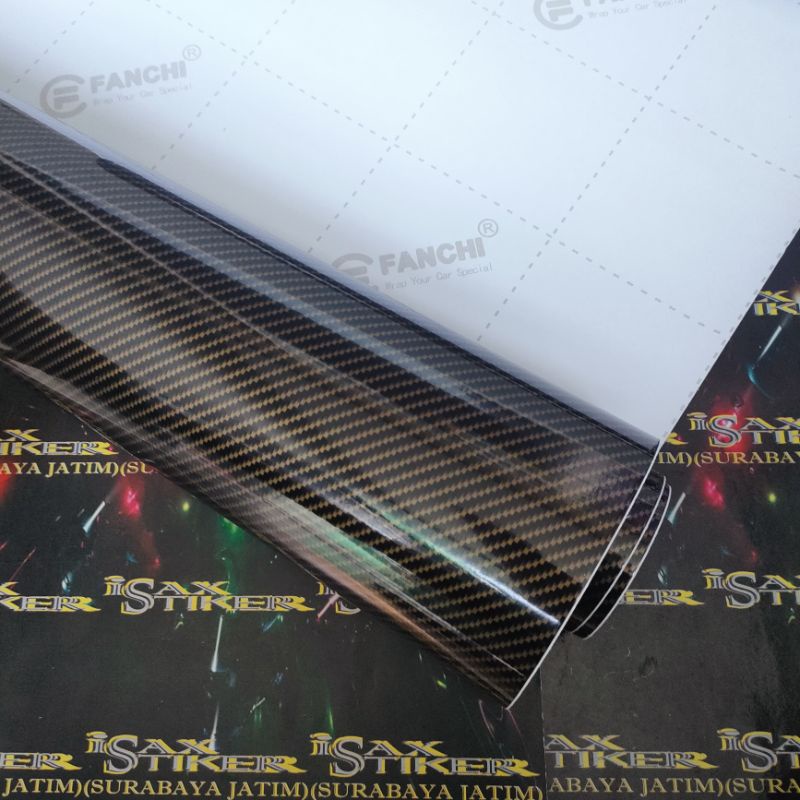 Jual skotlet carbon hitam gold 7D ukuran 50cm harga meteran 50x100cm ...