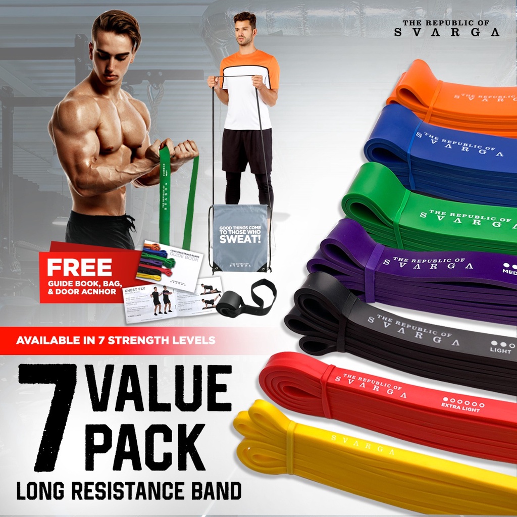 Jual The Republic of Svarga Resistance Band 7 Bands Value Pack for Pull ...
