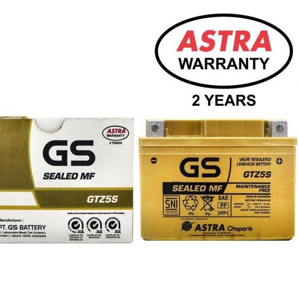 Jual New! Aki GS ASTRA MF Gold GTZ-5S untuk Motor Honda Vario, Honda ...