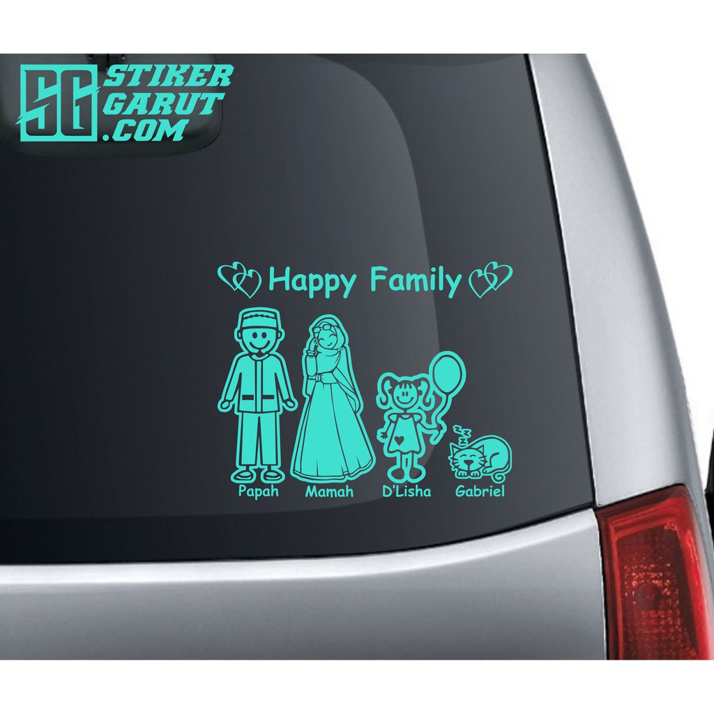 Jual STIKER CUTTING STICKER KACA BELAKANG MOBIL HAPPY FAMILY | Shopee ...