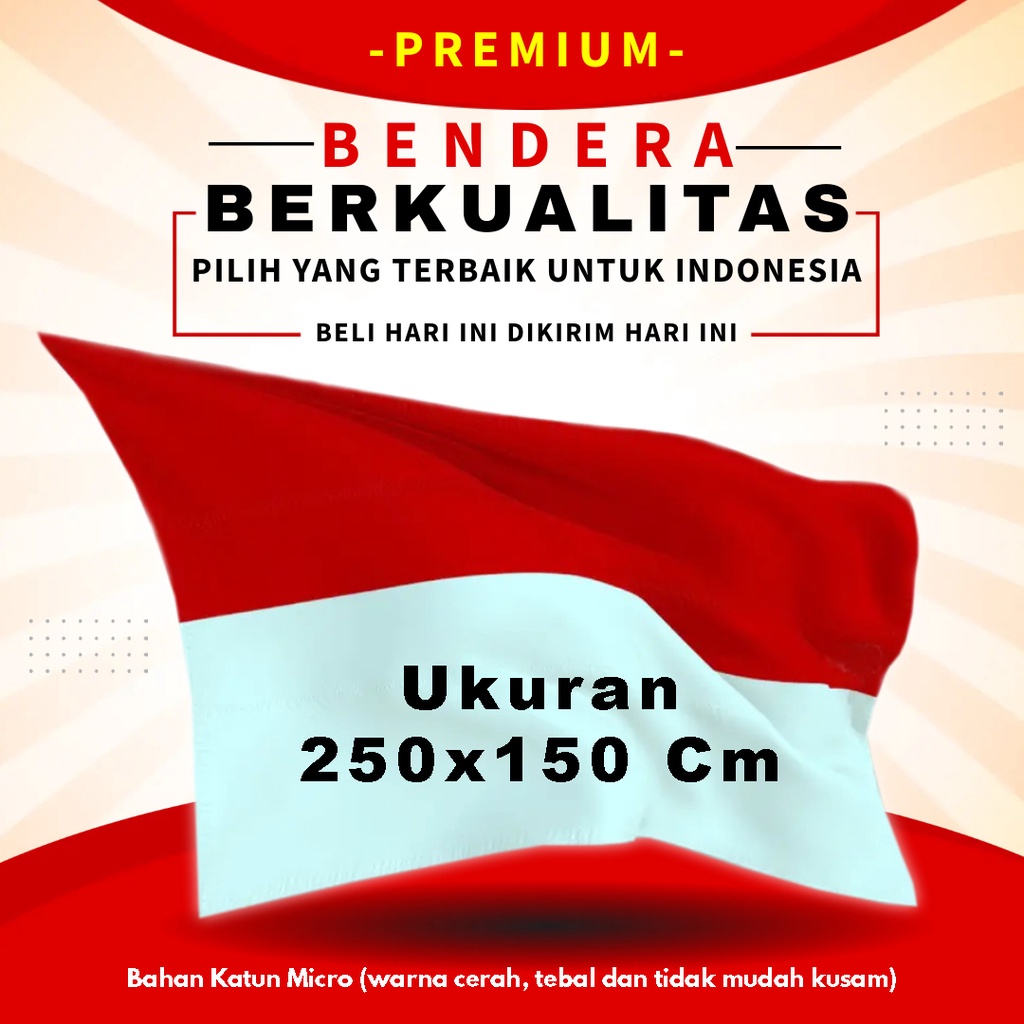 Jual Bendera Merah Putih Bendera Indonesia Panjang Besar Jumbo Ukuran ...