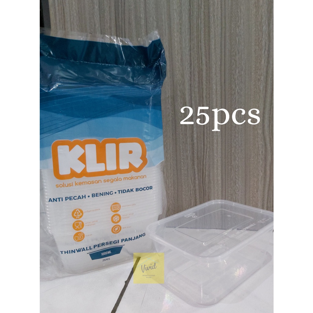 Jual Thinwall Kotak Persegi Panjang Klir 1000 Ml Kotak Makan Anti