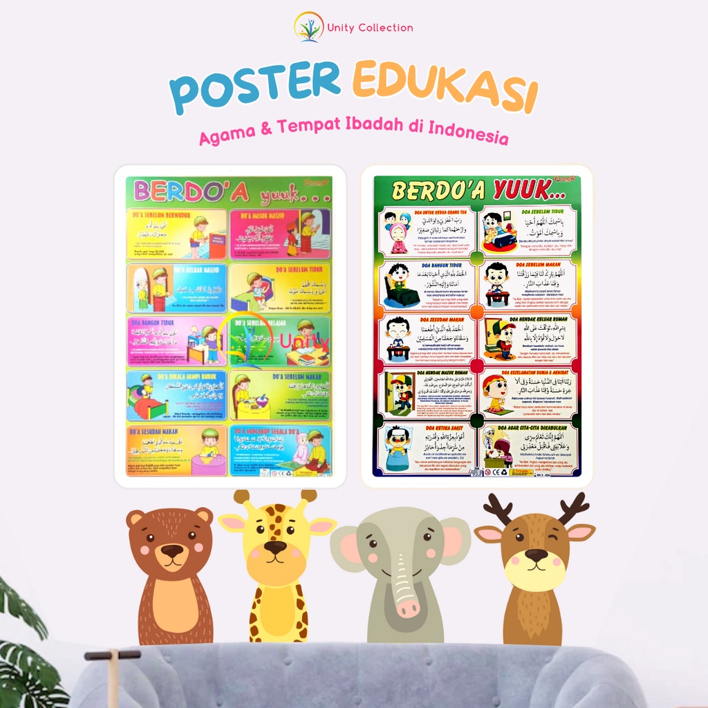 Jual Poster Edukasi Anak Muslim Belajar Berdoa Yuk | Shopee Indonesia