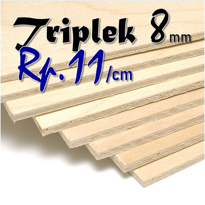Jual TRIPLEK 8mm Harga /cm (CARA ORDER LIHAT DESKRIPSI) | Shopee Indonesia