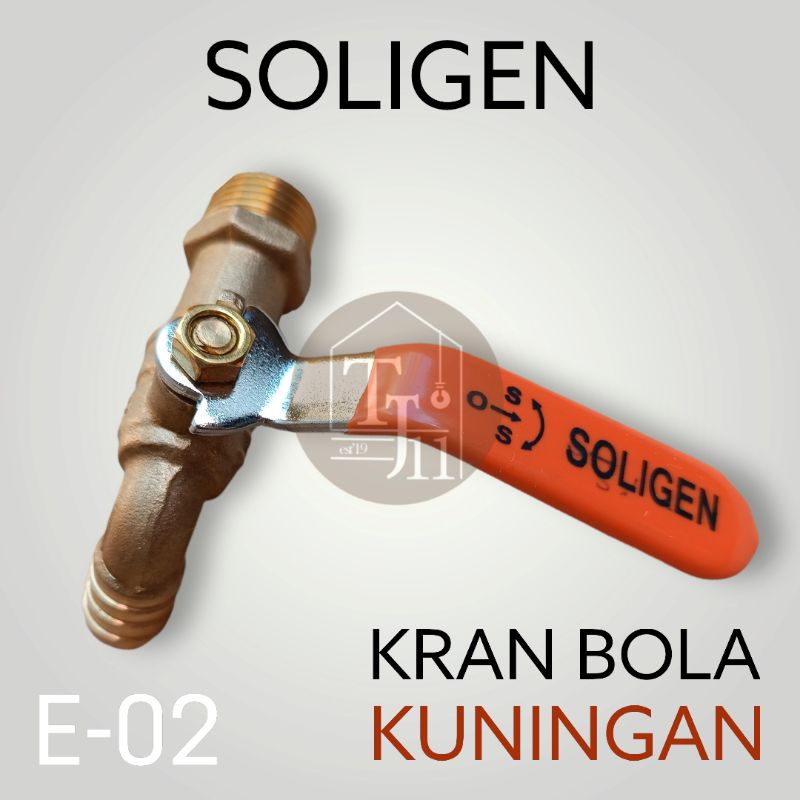 Jual KRAN AIR TEMBOK KUNINGAN merk SOLIGEN E-02 / KRAN BOLA KUNINGAN ...