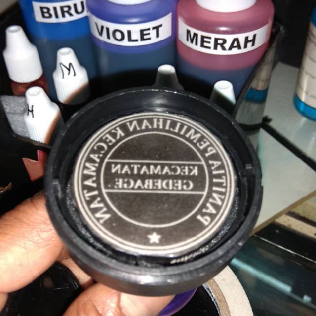 Jual Stempel cap warna flash 1 warna ukuran 2255 - 2755 BULAT 40 mm ...