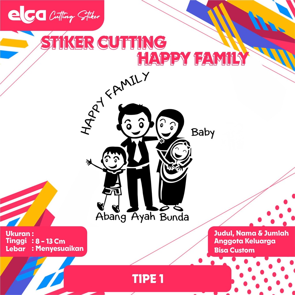 Jual Sticker Happy Family / Stiker Keluarga Cutting Custom | Shopee ...