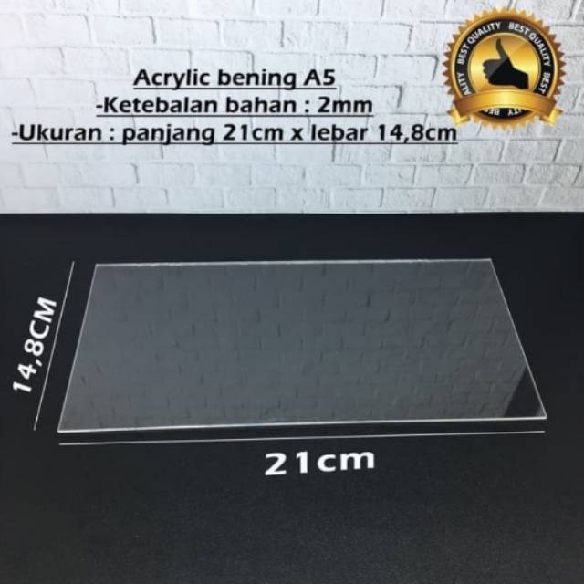 Jual Akrilik Lembaran 2mm Bening Ukuran A5 | Shopee Indonesia