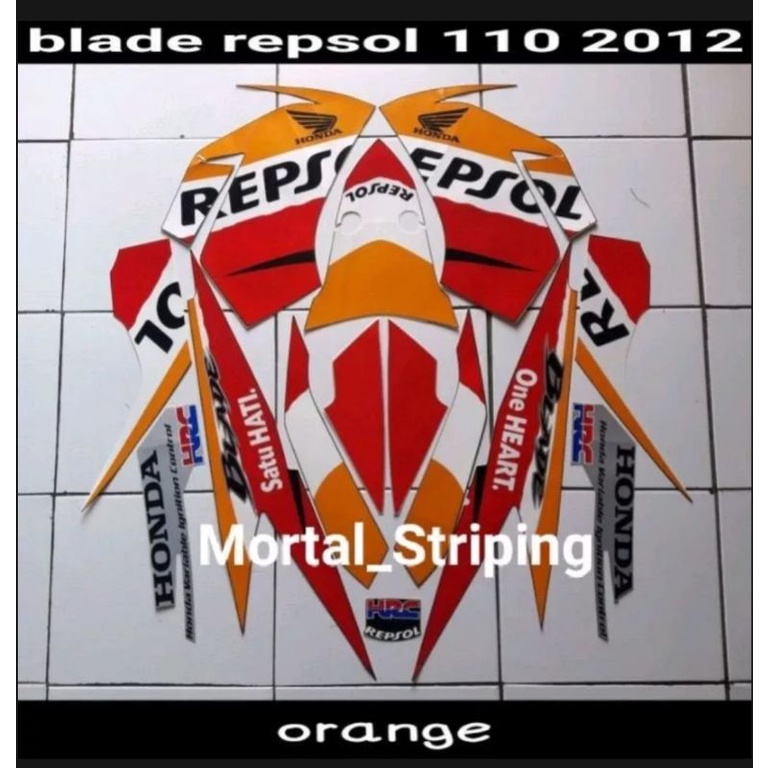 Jual STICKER STRIPING FULL SET LIS LIST BODI HONDA MOTOR BLADE REPSOL ...