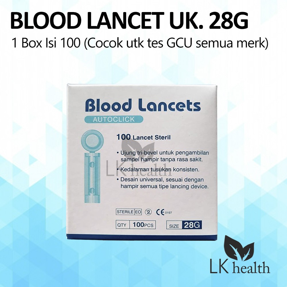 Jual Pen Bekam Blood Lancet 28G Onemed Ambil Sample Darah Isi 100 Jarum ...