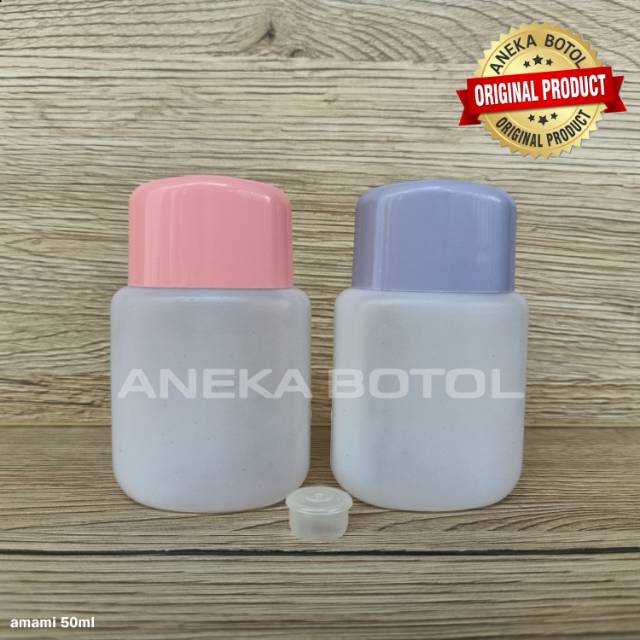 Jual BOTOL AMAMI 50 ML NATURAL TUTUP ULIR WARNA / BOTOL HDPE KOSONG ...