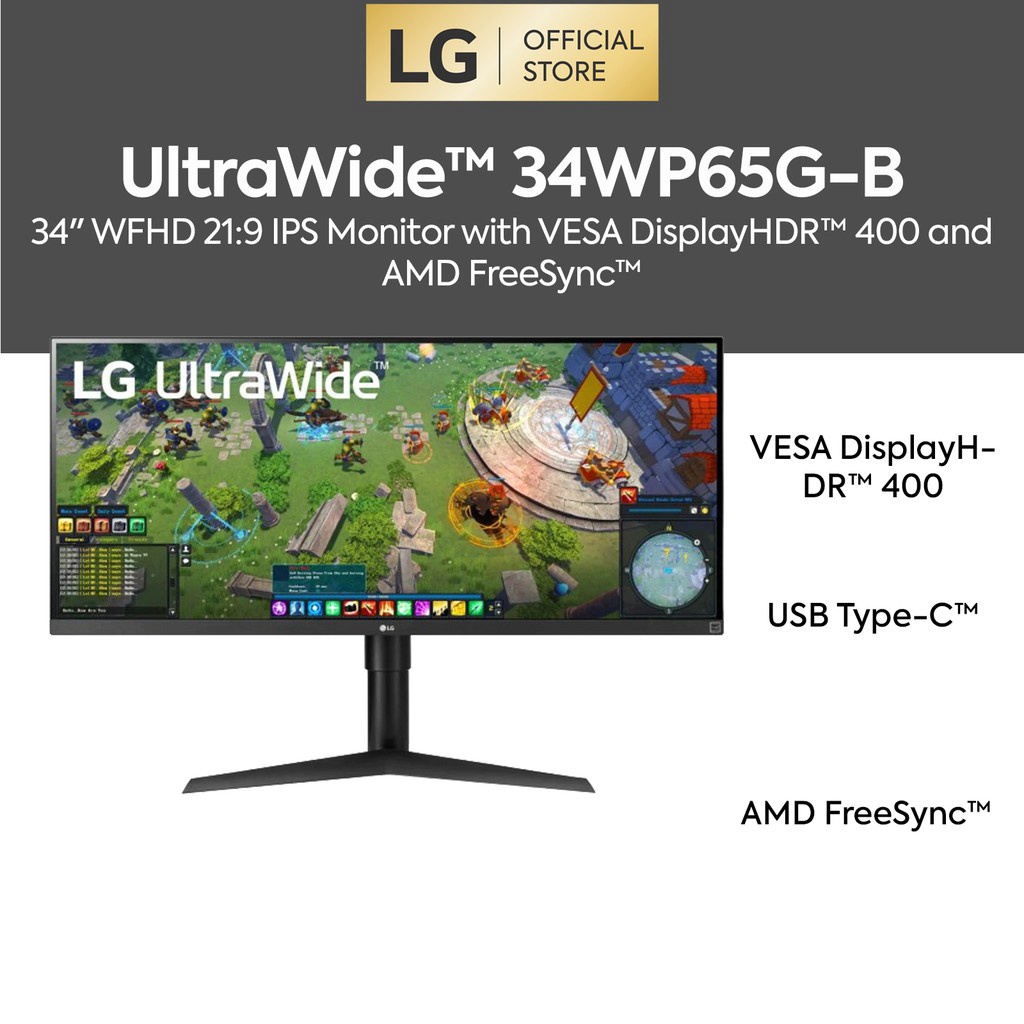 Jual LED LG UltraWide 34WP65G-B 34'' IPS WFHD 1ms 75Hz USB-C Monitor ...