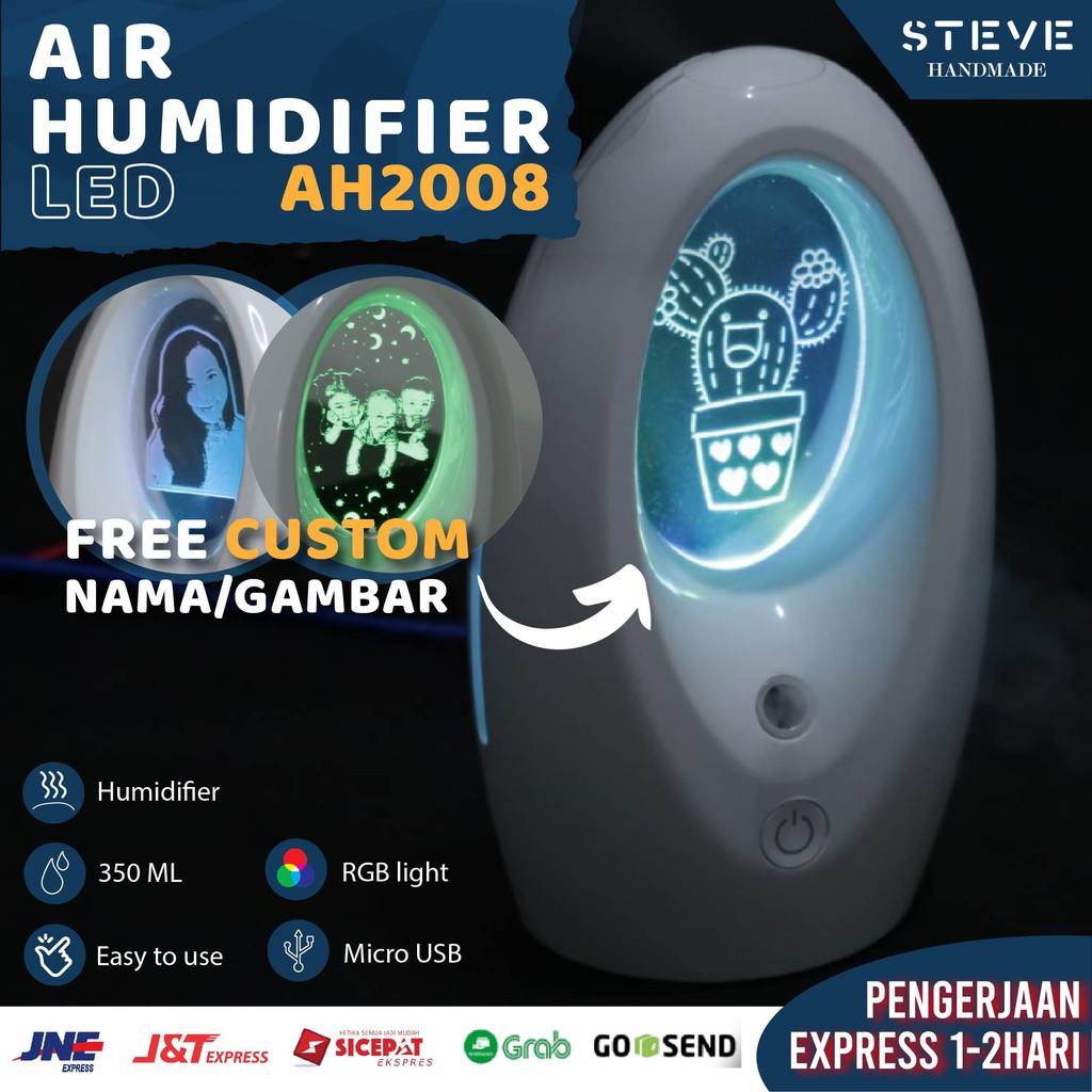 Jual Air Humidifier Custom Foto Gambar dan Tulisan Diffuser Purifier ...