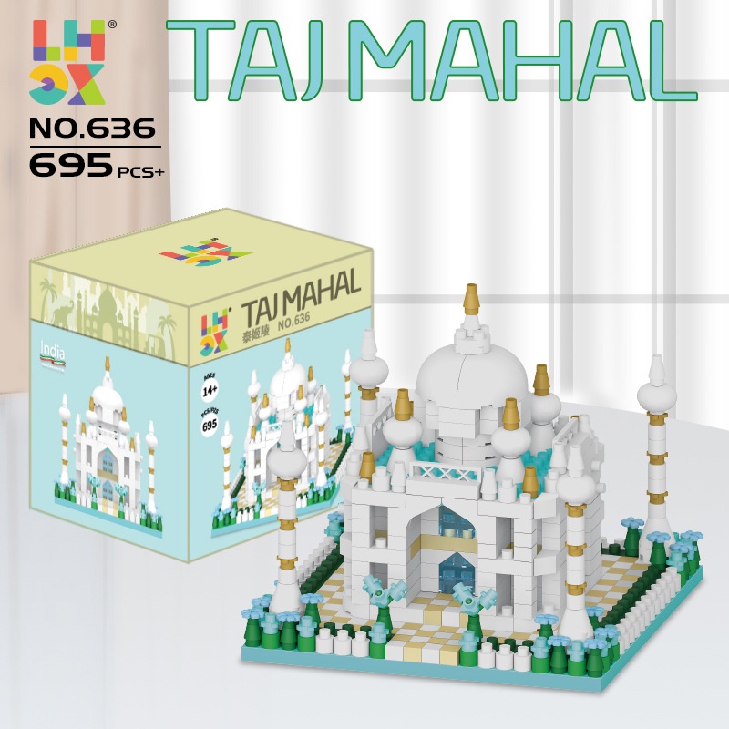 Jual 695 PCS Mini Blocks Taj Mahal 3D Model Building Blocks World Famous Architecture Bricks ...