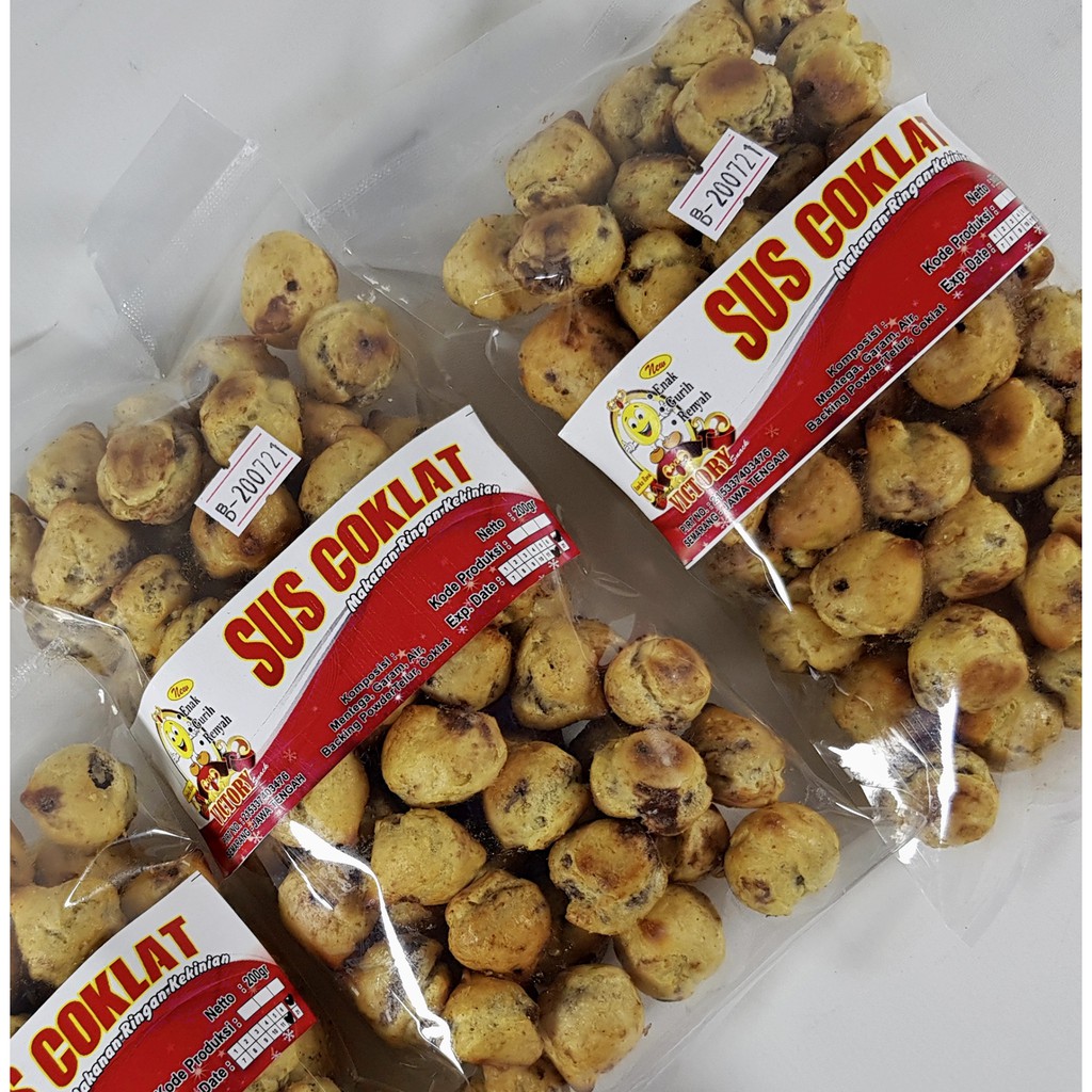 Jual Victory Snack - Camilan Roti Sus Coklat / Sus Kering murah isi 200 ...