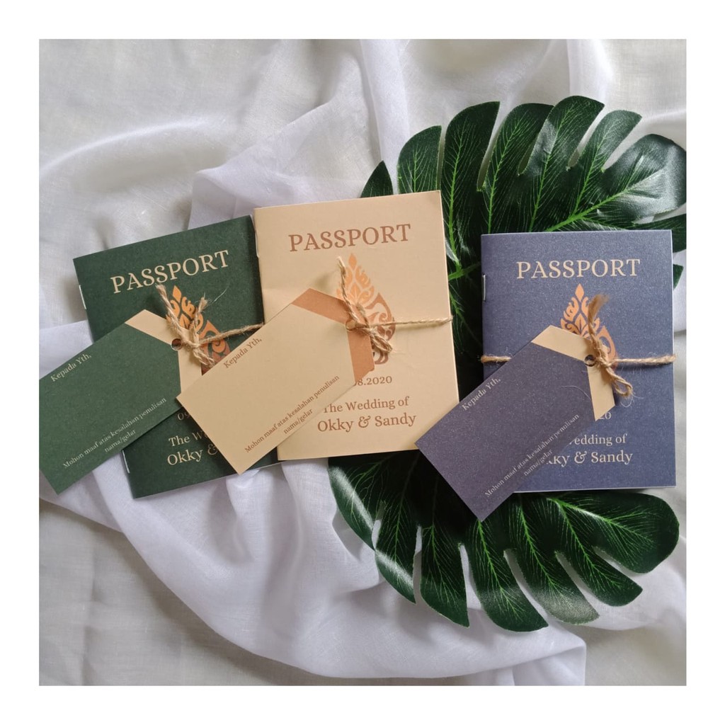 Jual Undangan Pernikahan Buku Passport Navy | Shopee Indonesia
