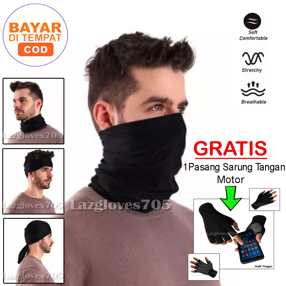 Jual Bandana Masker Buff Pria Keren Tebal Murah kekinian Distro GV704-2 ...