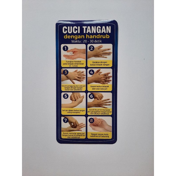 Jual Stiker Petunjuk Cara Cuci Tangan Dengan Handrub atau Handsanitizer ...