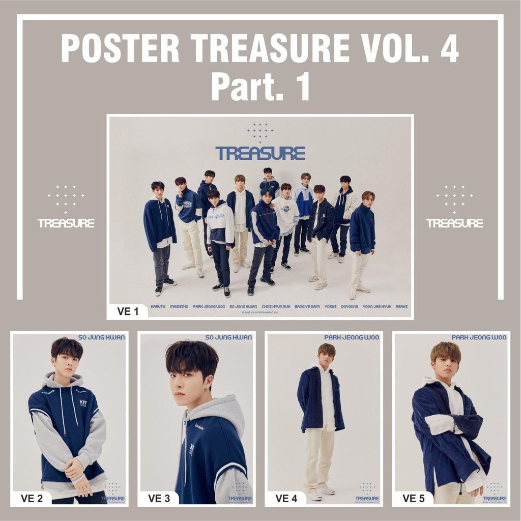 Jual POSTER TREASURE VOLUME 4 JUNGHWAN JEONGWOO JAEHYUK JIHOON MASHIHO HYUNSUK PART 1 K-POP ...