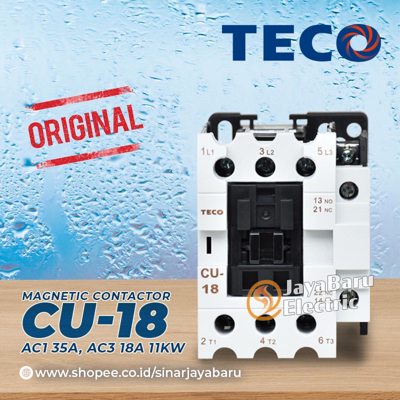 Jual Kontaktor Contactor TECO CU-18 CU18 24V 110V 220V 380V | Shopee ...