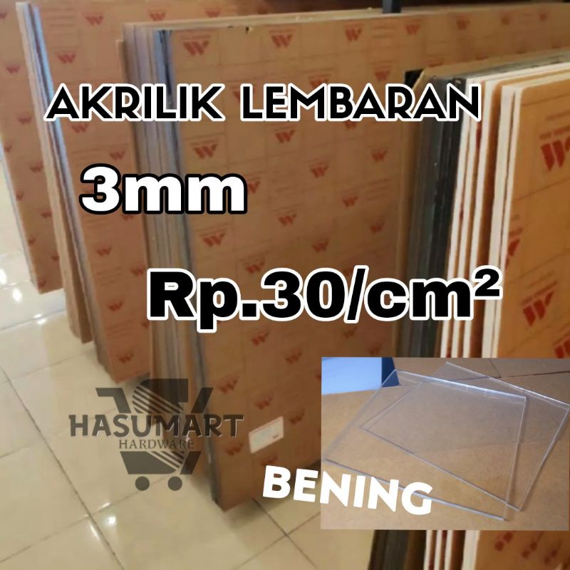 Jual Akrilik lembaran 3mm Rp.30/cm² (Kaca Acrylic) | Shopee Indonesia