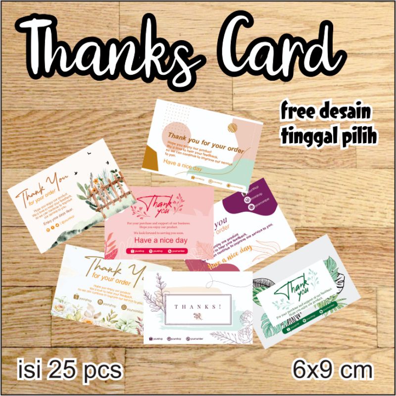 Jual Thanks Card Kartu Ucapan Terima Kasih Olshop Thankyou Card