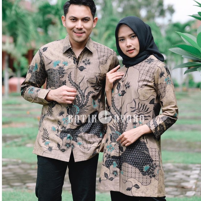 Jual Kemeja Batik Couple | Kemeja Batik Premium | Atasan Batik Couple Ruflle | Kemeja Batik ...