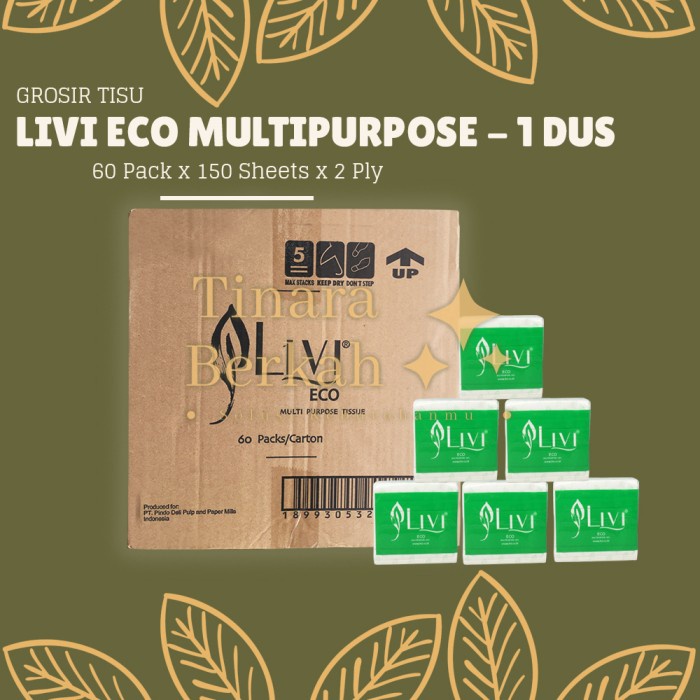 Jual Tissue LIVI Eco Multipurpose 150 Sheet Tisu Pop Up Tissu Meja 1 ...