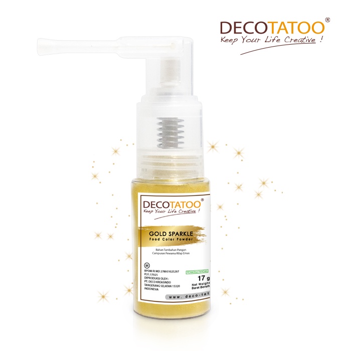Jual Decotatoo Shiny GOLD SPARKLE Color powder spray 17 gr (pewarna ...