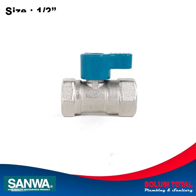 Jual Mini Ball Valve SANWA kuningan 1/2" Stop Kran BV 15 Female female | Shopee Indonesia