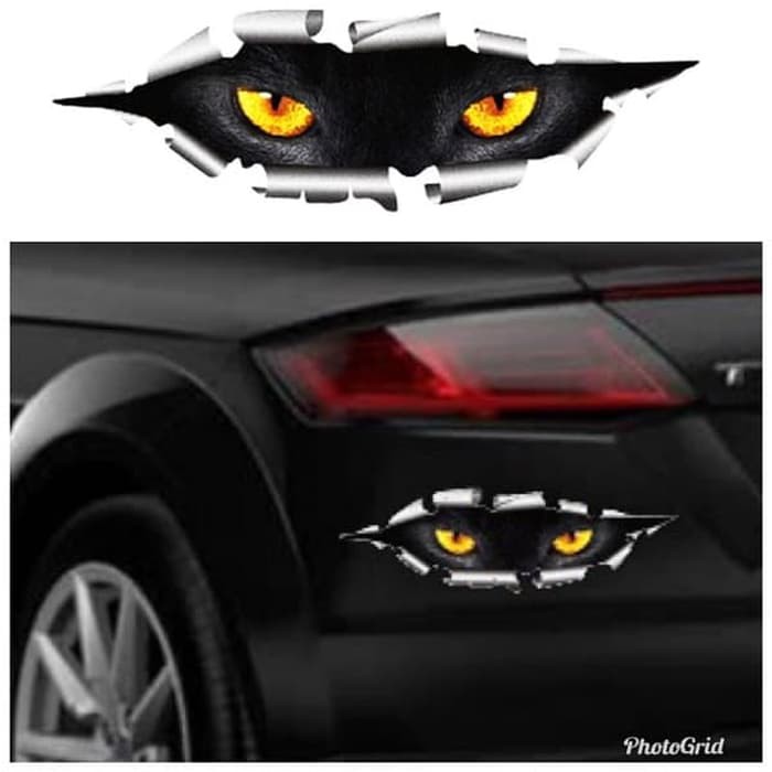 Jual Stiker Mobil Unik Lucu Printing Sticker Monster Peeking | Shopee ...