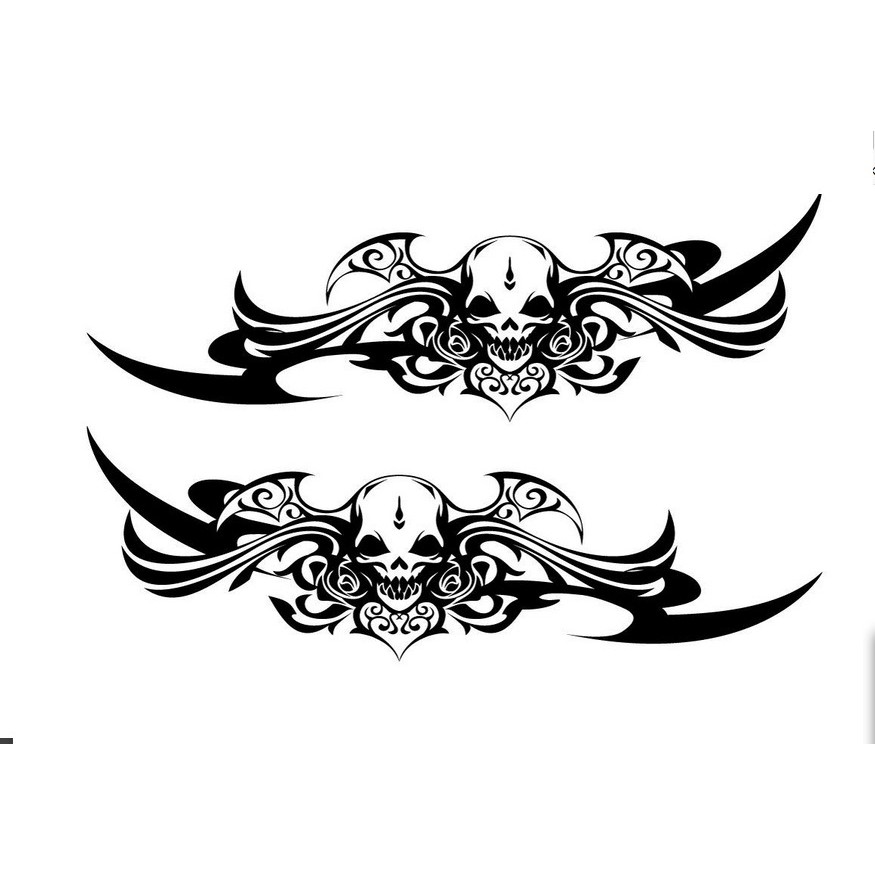 Jual stiker sticker skotlet tengkorak skull metalik metallic scotlight ...