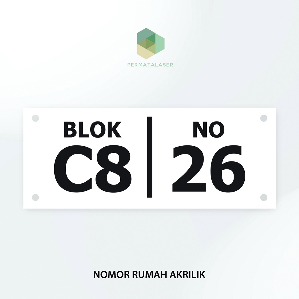 Jual Nomor Rumah Akrilik Putih | Nomer Rumah Akrilik Papan Alamat ...