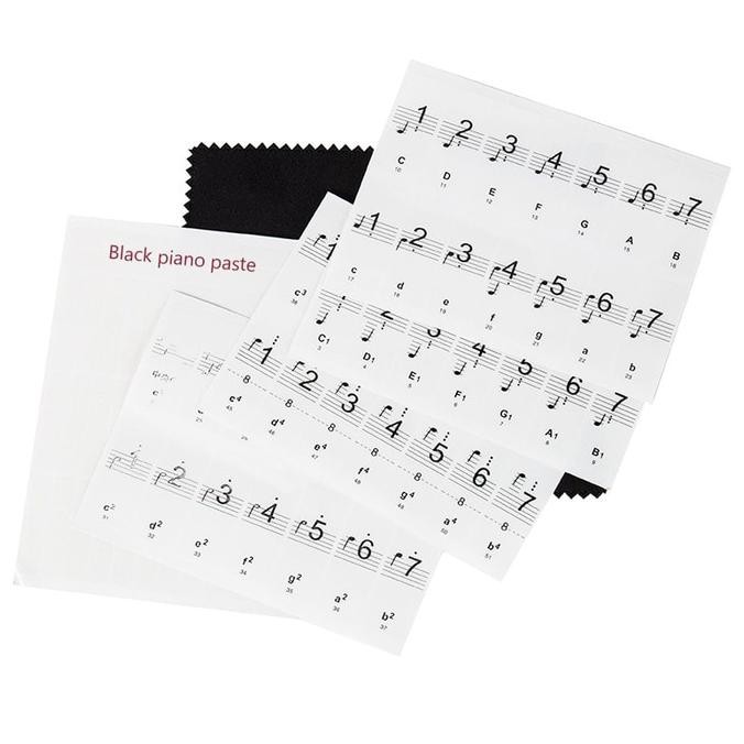 Jual Turun Harga!! Stiker belajar not notasi tangga nada piano keyboard ...