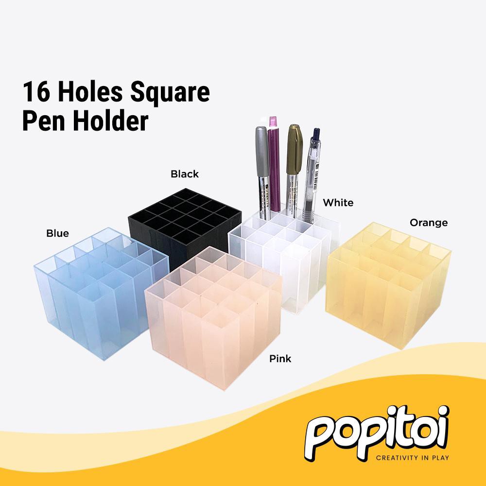Jual 16 Holes Pen Pencil Holder Box - Kotak Tempat Pensil Pulpen Desk ...