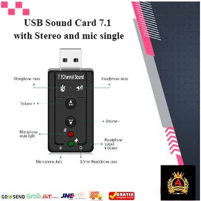 Jual Termurah USB Sound Card 7.1 with Stereo and mic single | Shopee ...