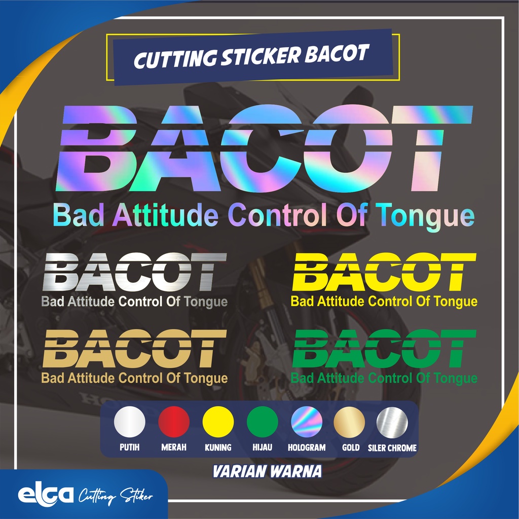 Jual STIKER BACOT HOLOGRAM DAN WARNA SOLID CUTTING STICKER KEREN ...