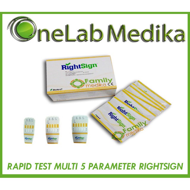 Jual MultiDrug Screen Test 5 Parameter Rapid Test RightSign (AMP, MOP ...