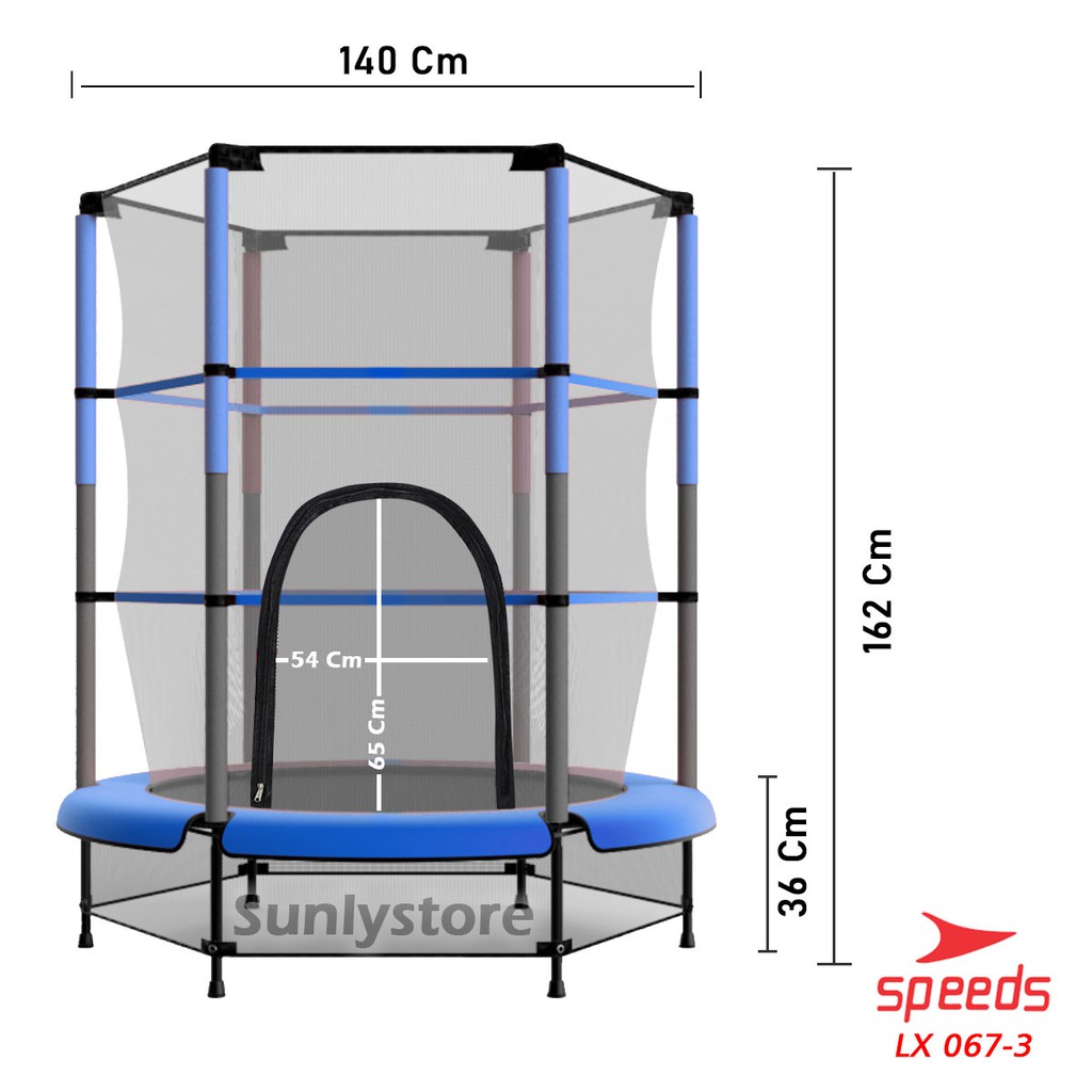 Jual SPEEDS Trampoline Trampolin Anak 55" 140cm Lompat Trampolin Mainan Anak Fitness 067-4 ...