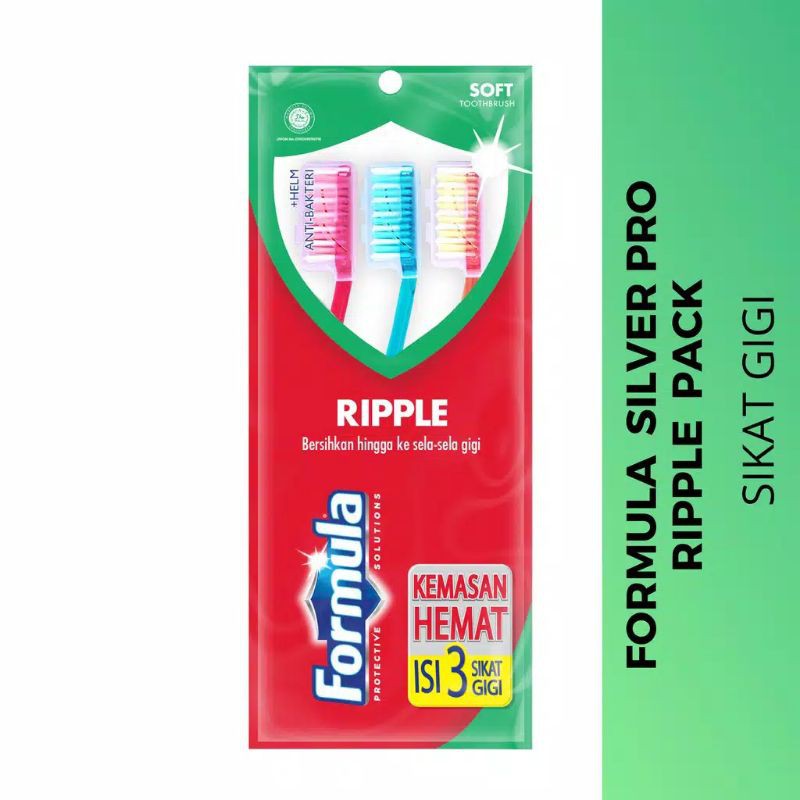 Jual Formula Sikat Gigi Silver Pro Ripple Pack (isi 3 pcs) | Shopee Indonesia
