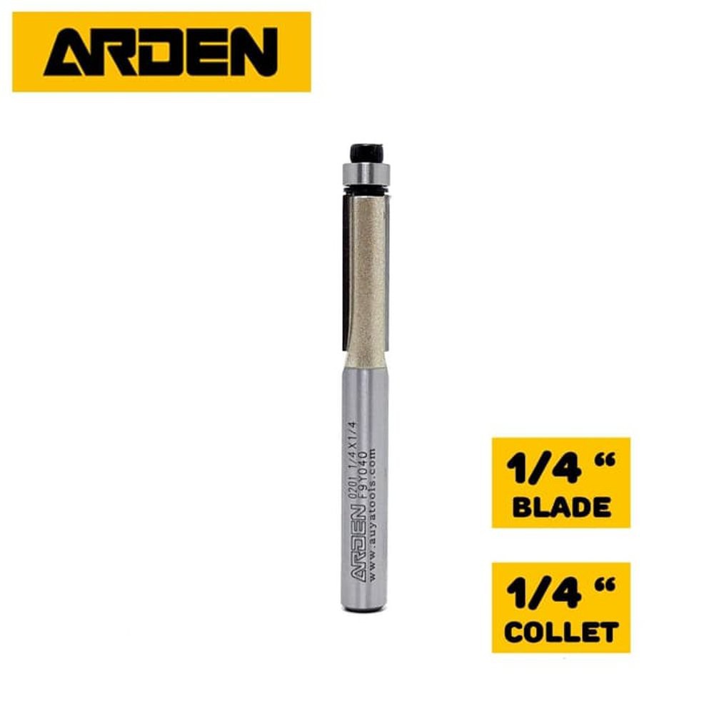 Jual ARDEN 1/4 x 1/4 inch Flush Trim - Straight Bit with bearing - mata ...