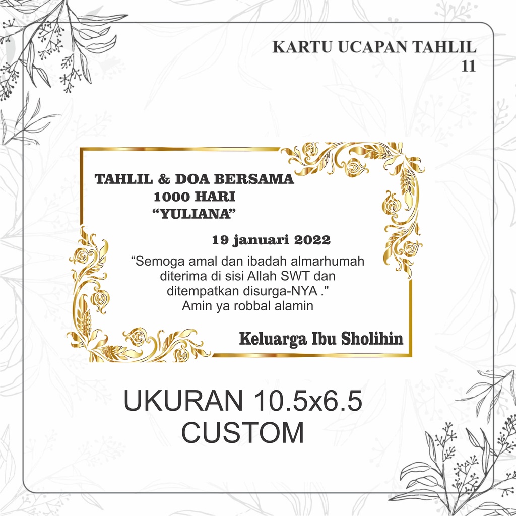 Jual stiker ucapan tahlil PENDAK/40HARI/ 100 hari / 1000 hari | Shopee ...