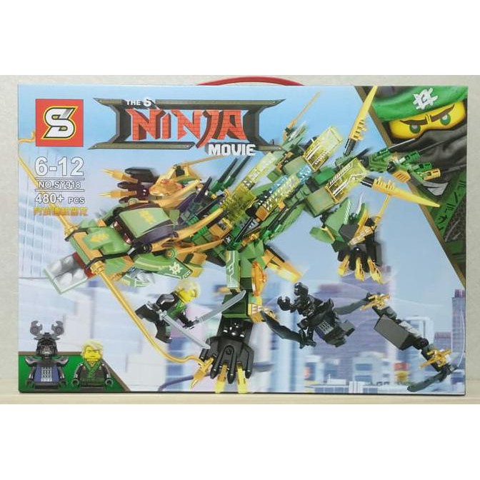 Jual Lego SY 918 NinjaGo the Movie Green Ninja Mech Dragon Isi : 480 ...