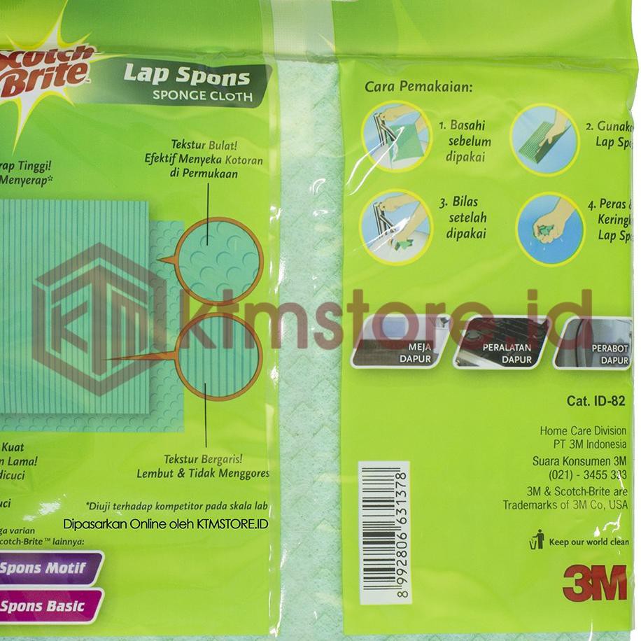 Jual _ OSP 3M Scotch Brite Lap Spons Sponge Lap dapur meja lantai ID-82 ...