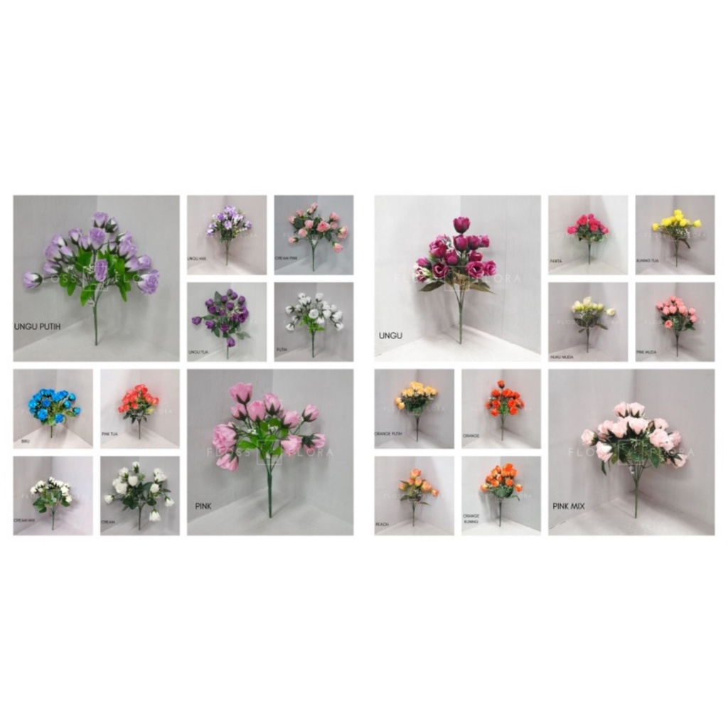 Jual Bunga Artificial / Bunga Palsu / Rose Spin x6 | Shopee Indonesia