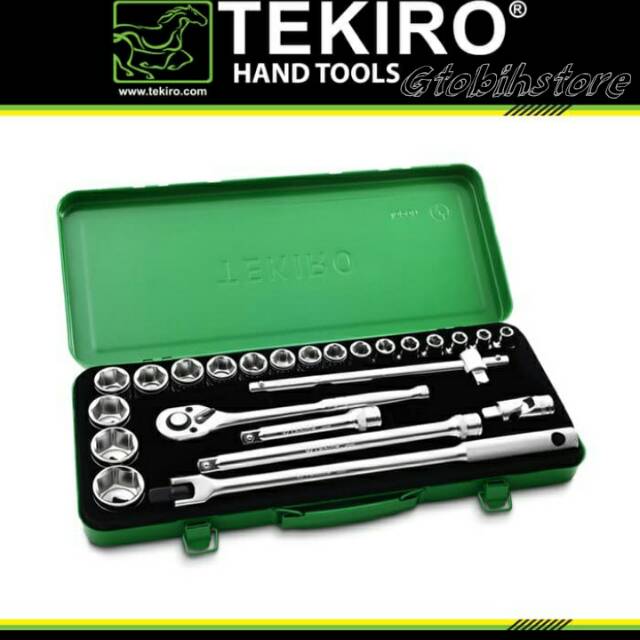 Jual TEKIRO KUNCI SOCK SET 24PCS 1/2" 6PT DR. 8 - 32MM KUNCI SOK TEKIRO HAND SOCKET | Shopee ...