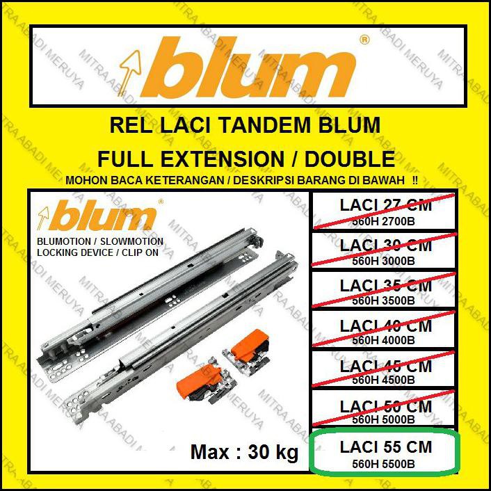 Jual Promo Terbatas - Rel Tandem Blum 55 Cm Double Extension Rel Laci ...