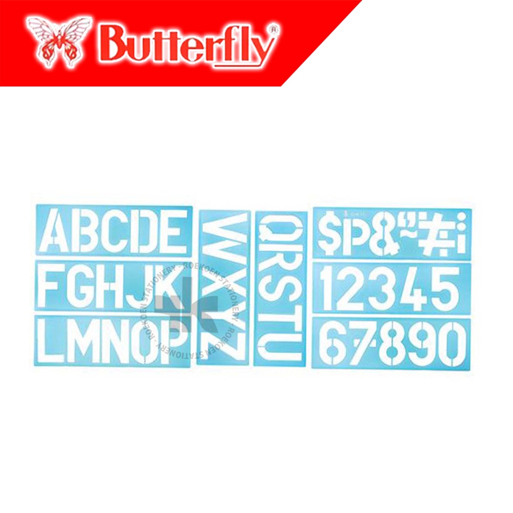 Jual Butterfly Alphabetical Template Penggaris Sablon HA-860 (35.6 x ...
