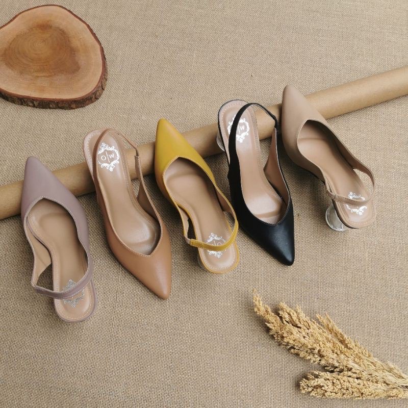 Jual ARF Collection ZENITH Sepatu Selop Wanita Hak Kaca 5 CM | Shopee ...