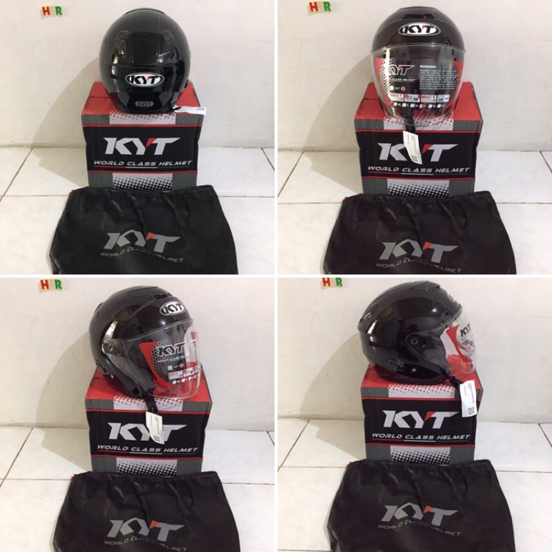 Jual KYT Kyoto Solid Black Gloss | Shopee Indonesia